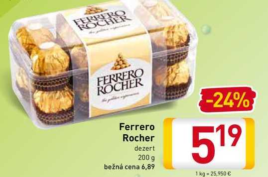 Akcia na Ferrero Rocher 200 g za 5,19 €, Sladkosti, sušienky v Billa ...